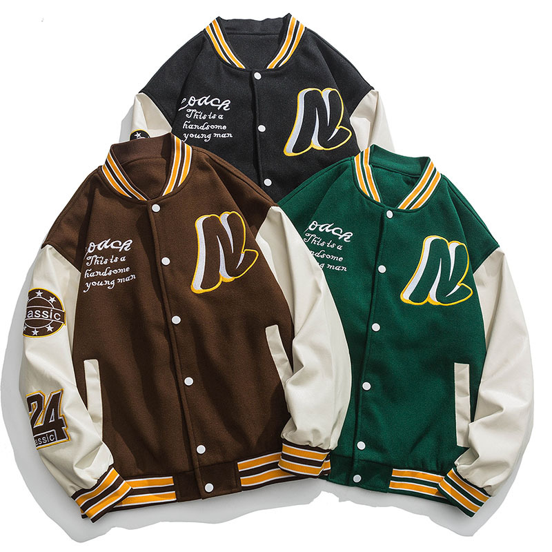 NP Fashion American Baseball Jacket Embroidery Logo Men's Varsity ...