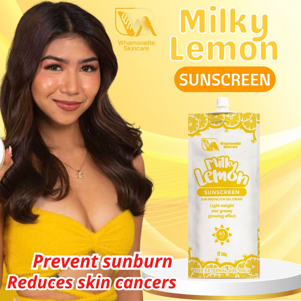 Whamonette | Milky Lemon Sunscreen 50g | Sun Protection | Protect Skin ...