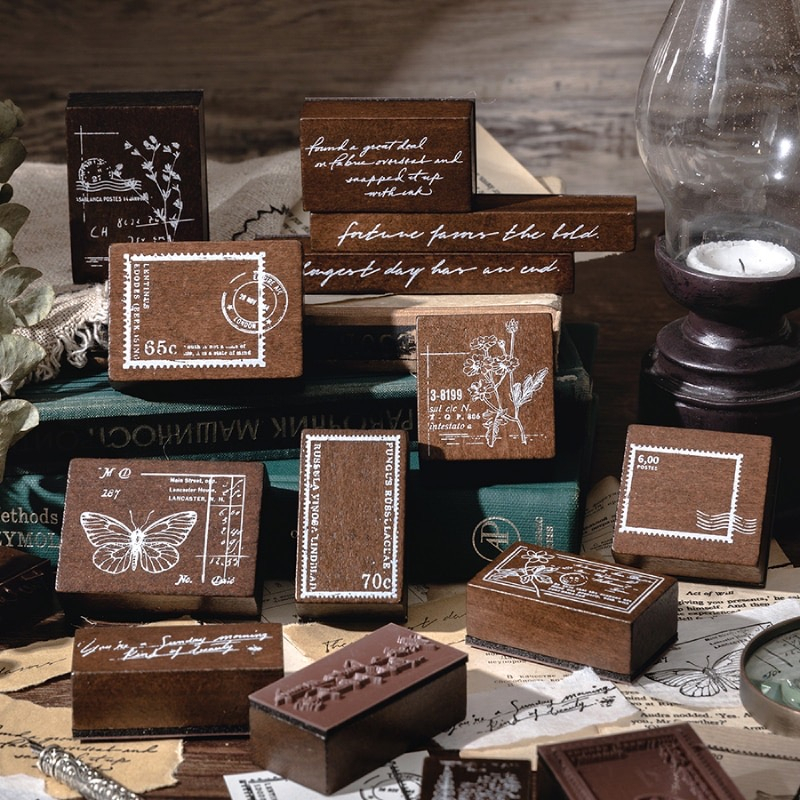 Lotus wood seal creative retro handbook DIY decoration printing ...