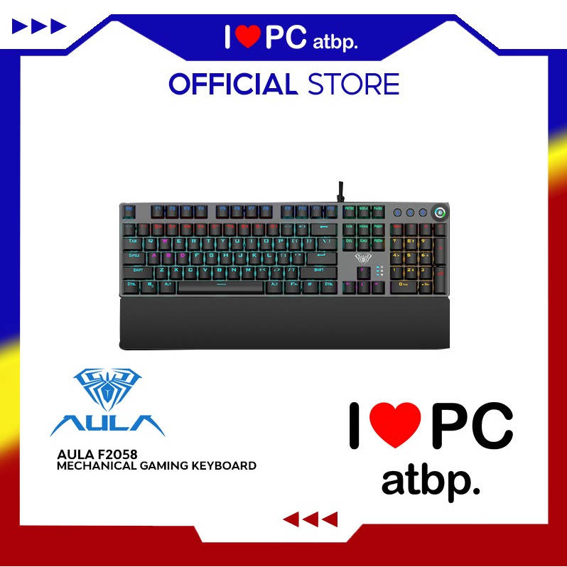 Aula F2058 Mechanical Gaming Keyboard ( Wired, RGB, 108 Keys, Palm Rest ...