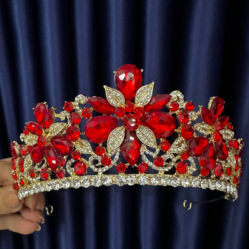 Elegant Pageant Party Crowns available in Silver Gold Red Blue Colours ...