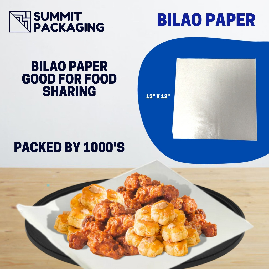 Bilao Paper Liner / Food Tray Liner 12 X 12 inches ( Plain White ) - 1 ...
