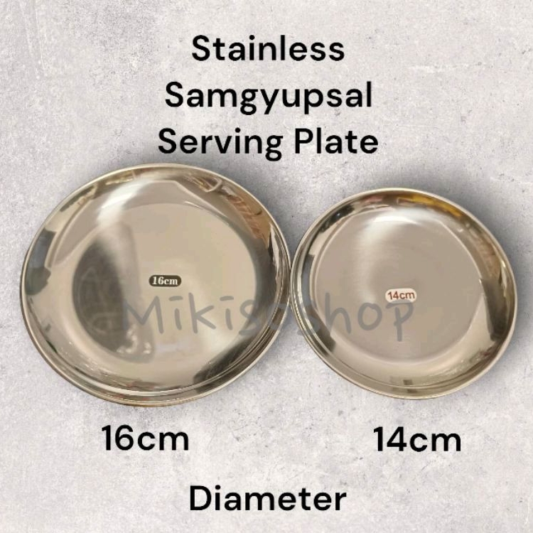 High Quality Thick Stainless Korean Samgyupsal Meat Serving Plate Side ...