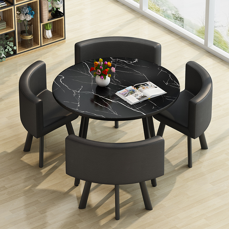 MC&HOME 4 Seats 80CM family dining table set coffee shop table ...