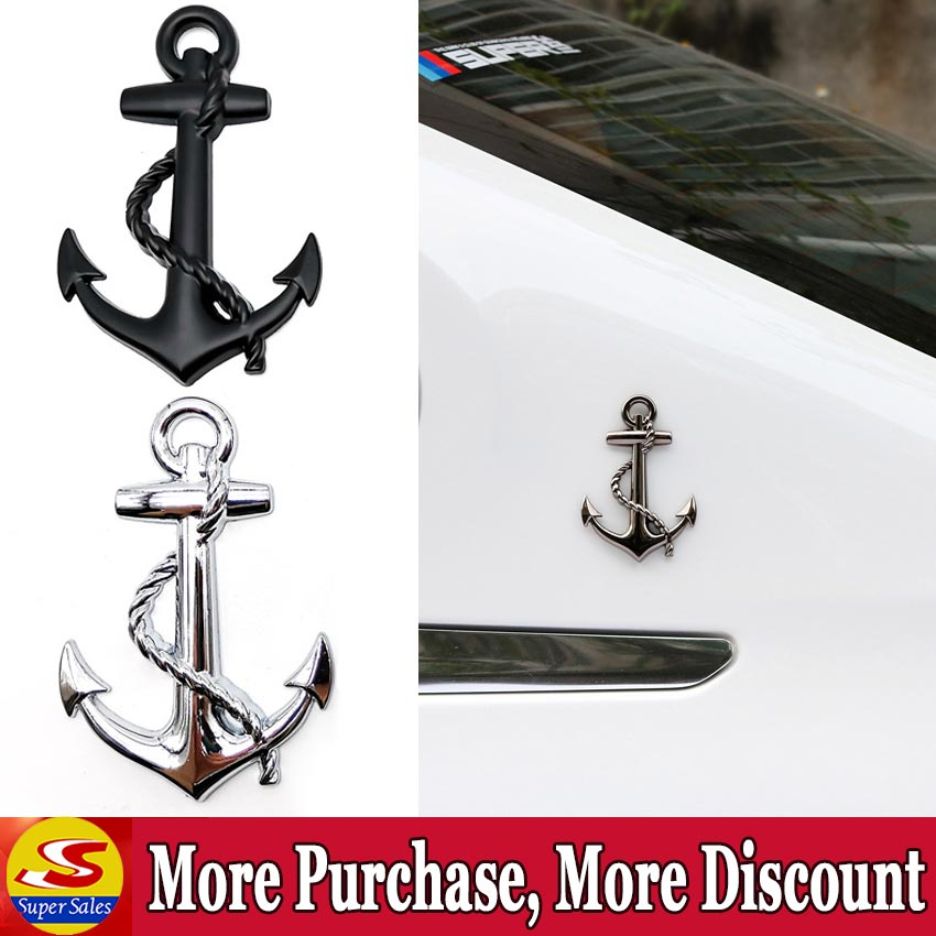 【SuperSales】Universal 3D Metal Anchor Car Sticker Emblem Badge Car ...