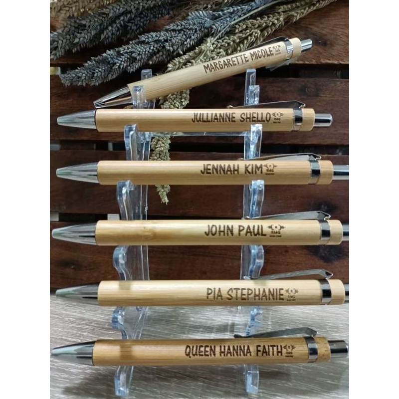 Customized Bamboo Pen Laser Engraved | Shopee Philippines