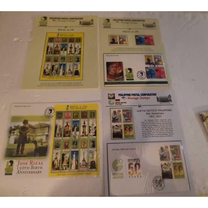 2011 set of 4 Jose Rizal 150th Birth Anniversary complete 3 album pages ...