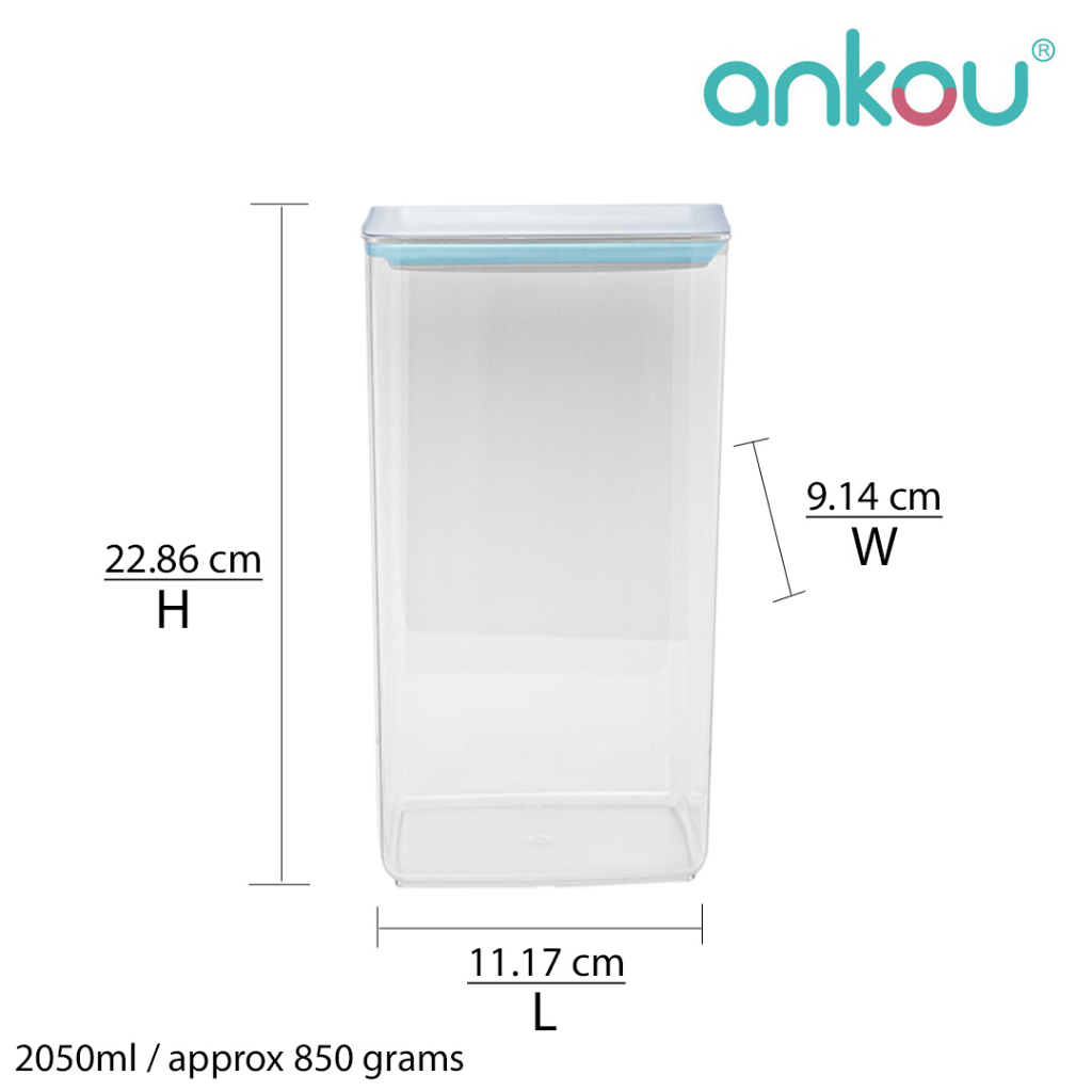 Ankou Multifunction Airtight 1 Touch Button Clear Food Container 520ML/1250ML/2050ML/Gift Set ...