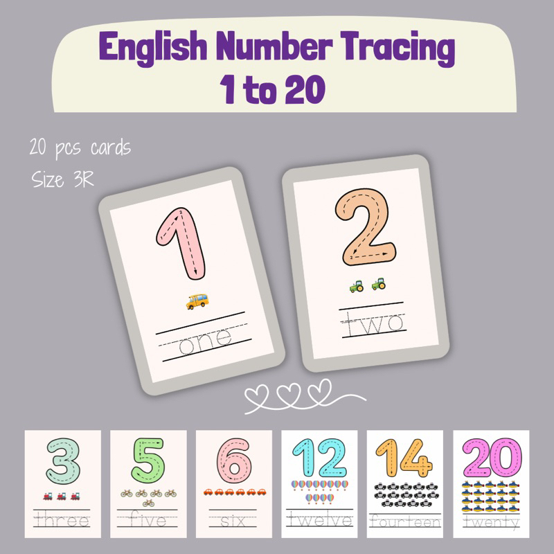 tracing number and counting flashcards reusable laminated | Shopee ...