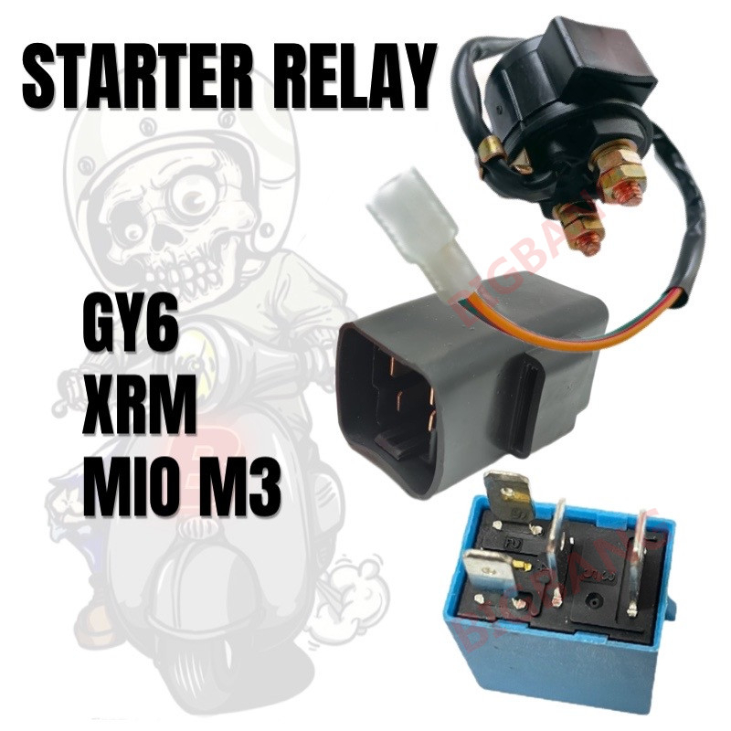 BIGBANG Motorcycle Starter Relay XRM, GY6, TMX, YTX125, MIO, RAIDER150 ...
