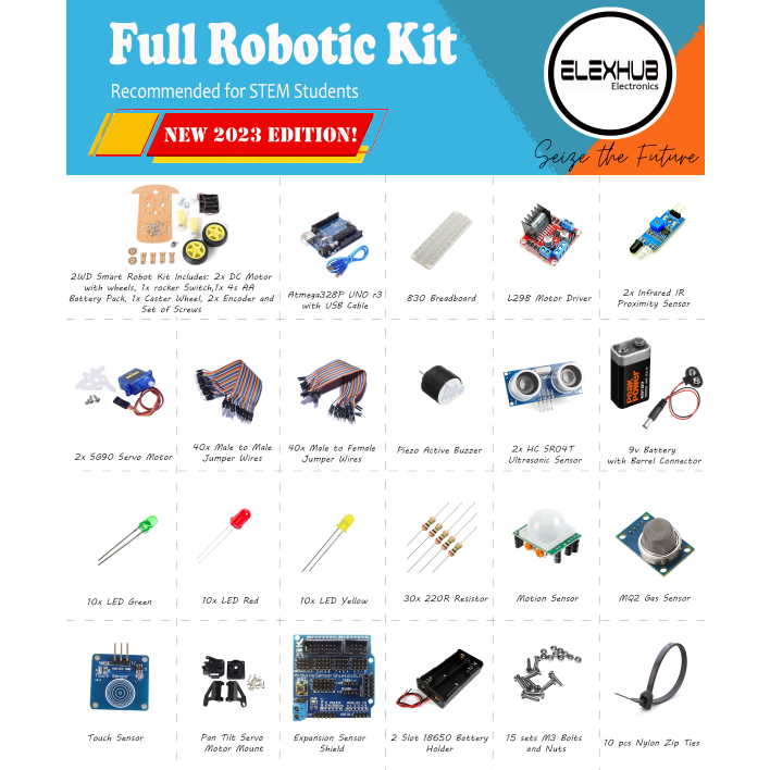 ELEXHUB Basic Electronics Kit for STEM Grade 4-10 Students Kits ...