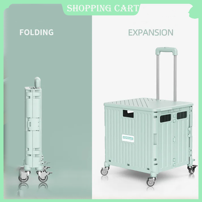 Foldable Shopping Cart Supermarket Trolley collapsible rolley Grocery ...