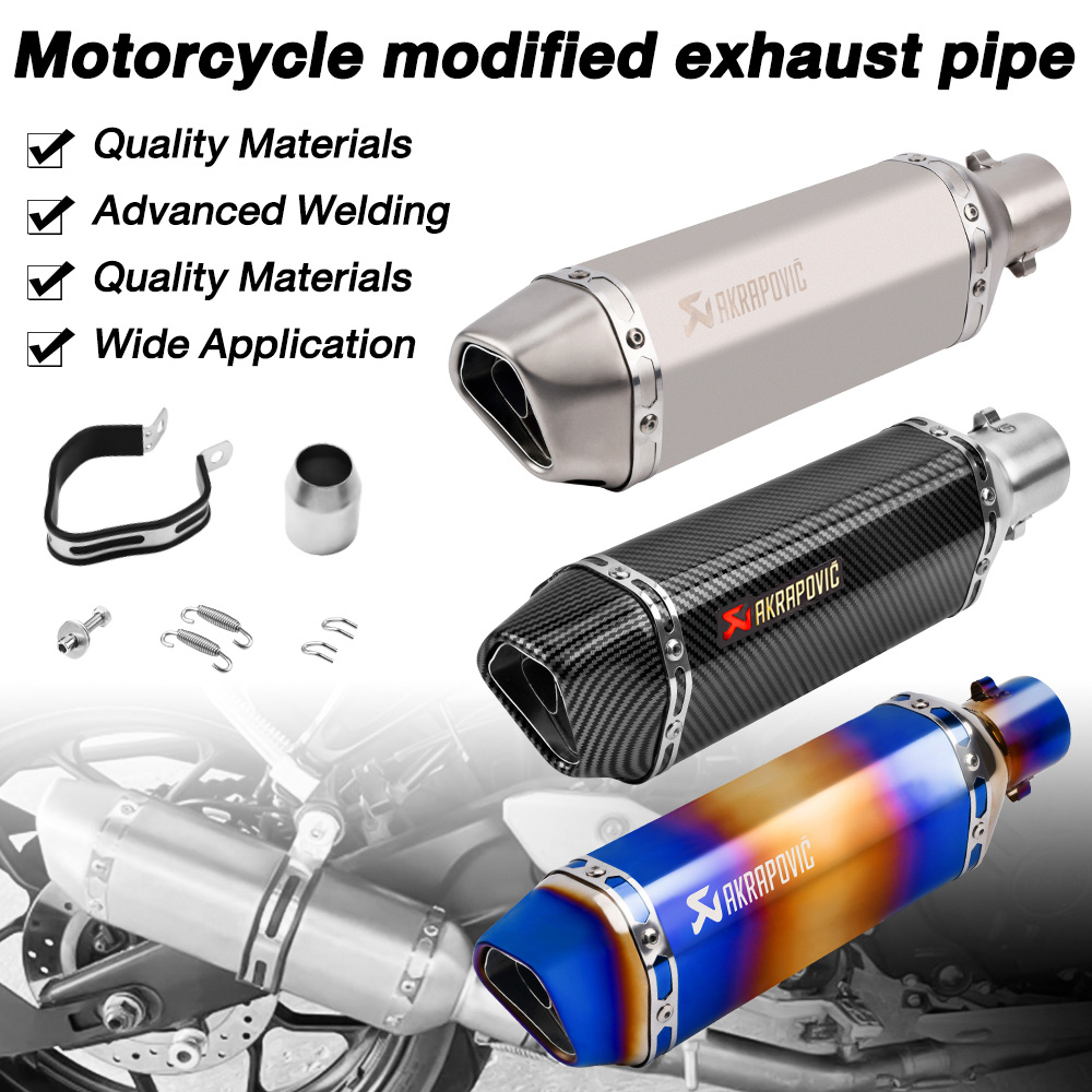 【Spot】Motorcycle Exhaust Muffler Akrapovic Exhaust Muffler Pipe 370MM ...