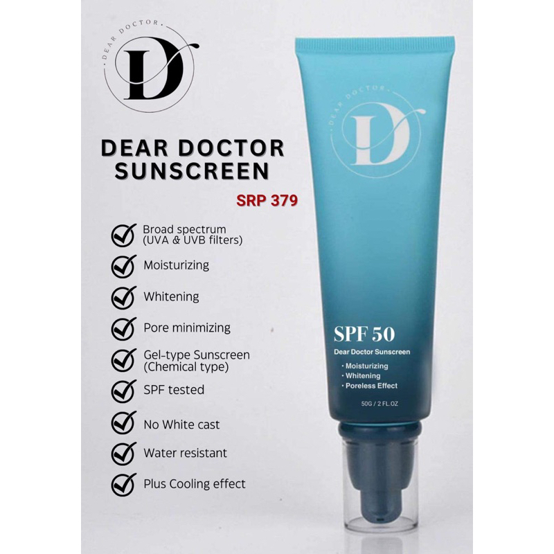 Dear Doctor 4in1 Sunscreen Broad Spectrum Spf50 UVA and UVB protection ...