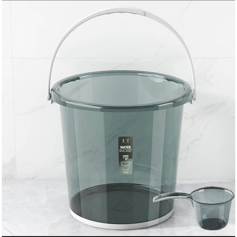 Big Transparent Bucket Pail dipper 20Liters Bathroom Set - Ultimate ...