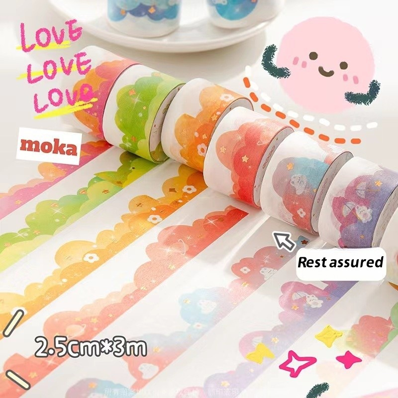 Telado 3m Washi Tape, Dream Cloud, DIY Creative Bronzing Special-shaped ...