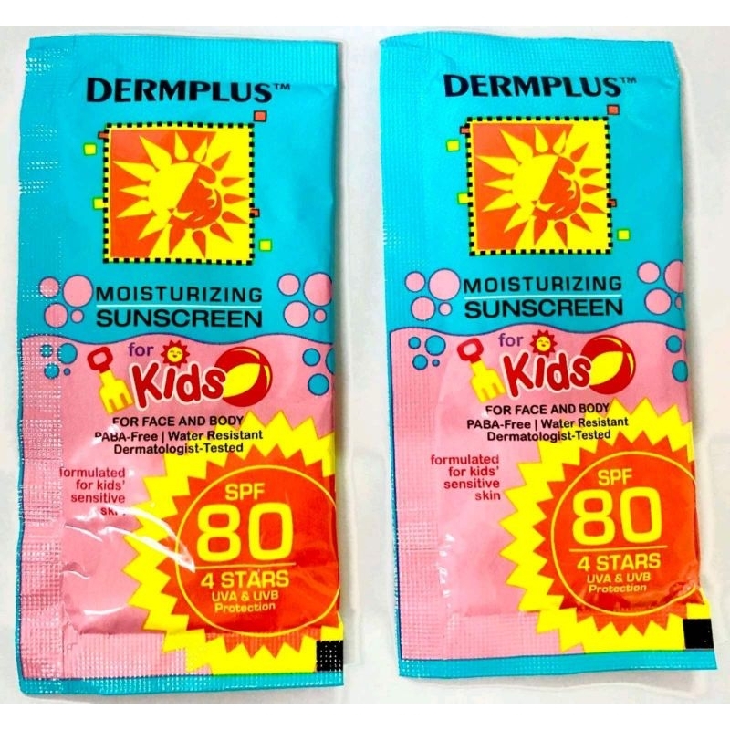 Dermplus Moisturizing Sunscreen Kids SPF 80 Sachet buy 2 pcs. 15mL ...
