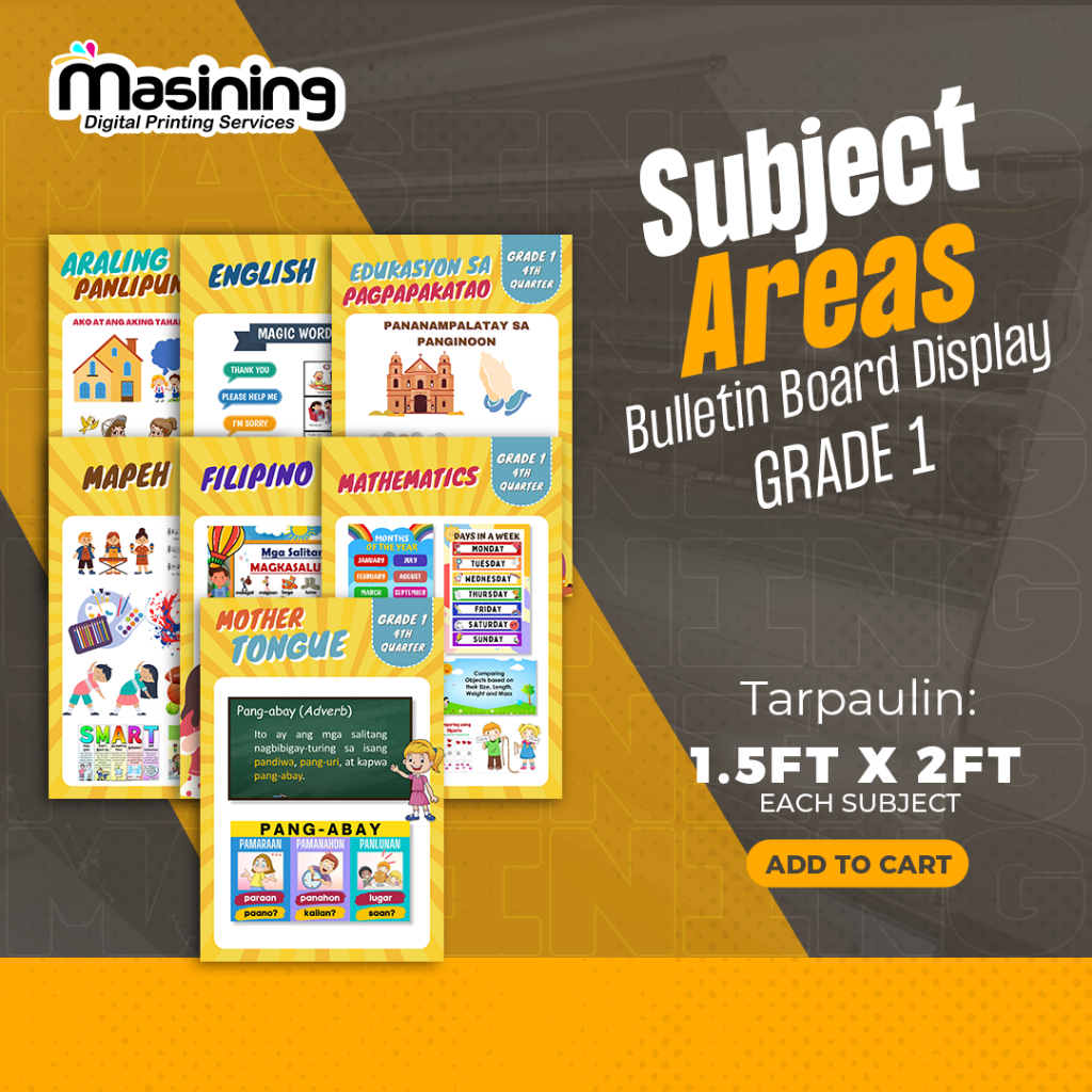 Subject Areas GRADE 1 Bulletin Board Display Tarpaulin 1.5ft x 2ft ...