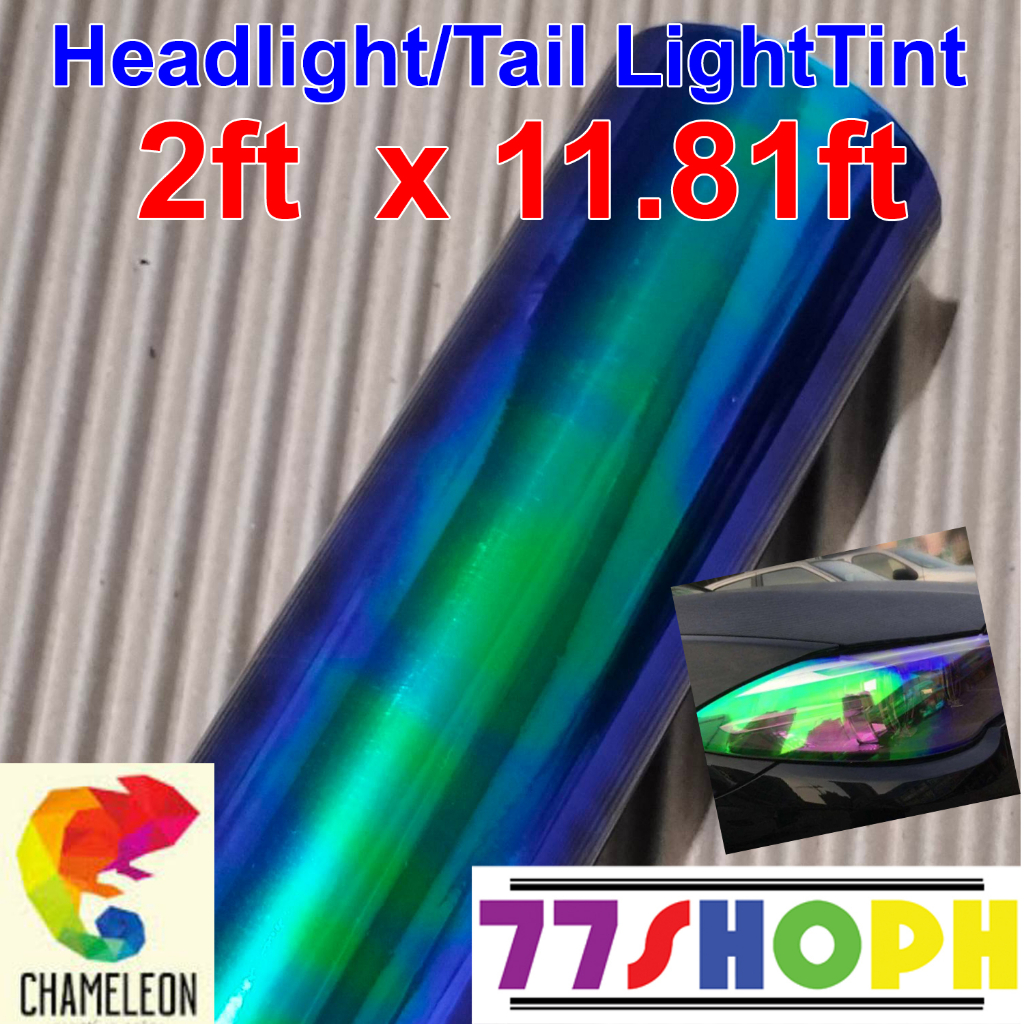 Chameleon Black Headlight Taillight Tint 24 inches x 11.81 inches ...