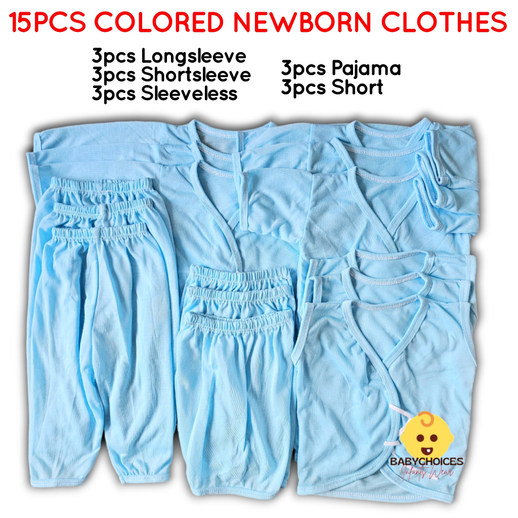 15pcs Baby Newborn Colored Clothes Baru baruan Set | Shopee Philippines