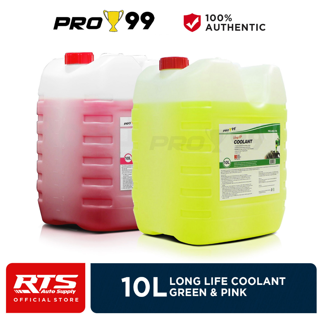 Pro-99 Ready to use Long life Coolant Green and Pink 10 Liters - 10L | Shopee Philippines