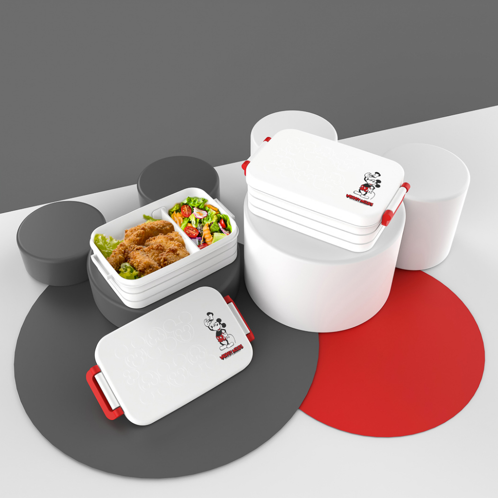 MINISO Mickey Retro Bento Box with Flaps 850mL/450ml | Shopee Philippines