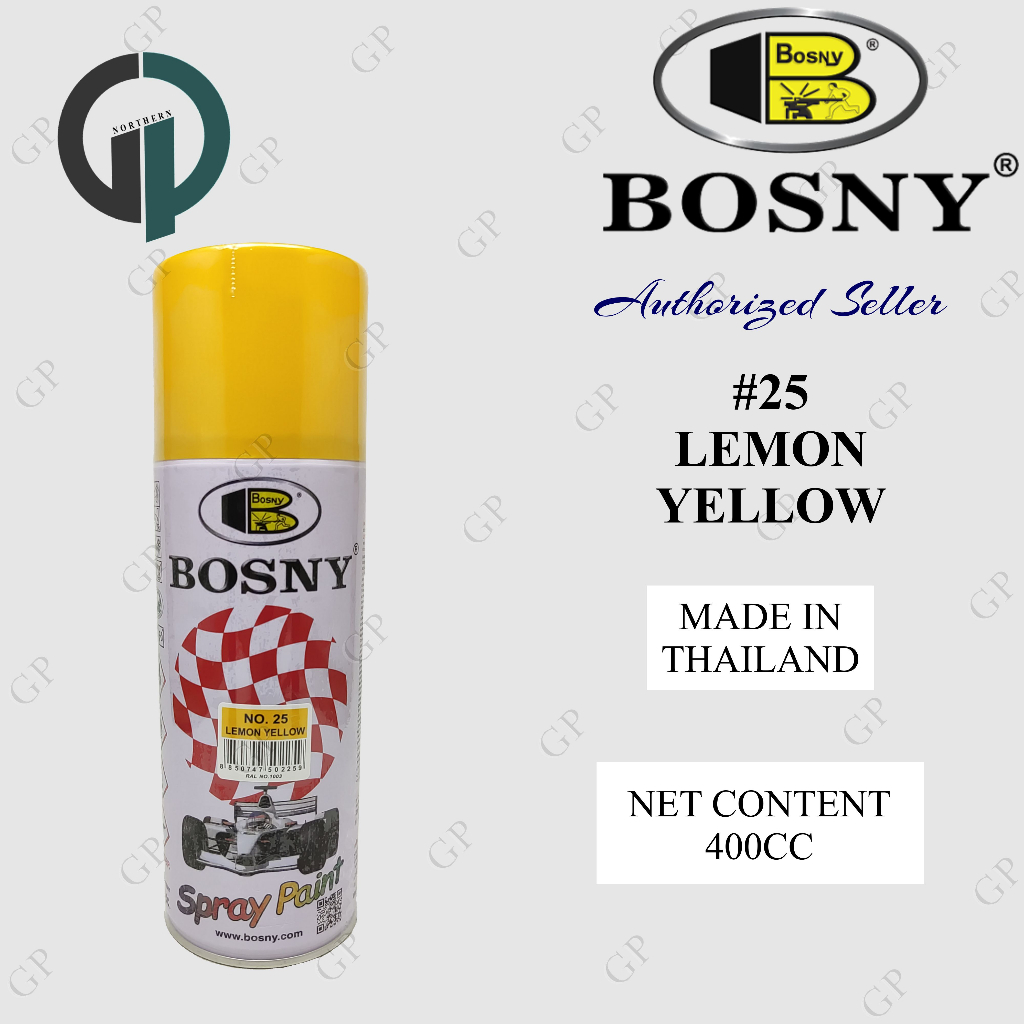 BOSNY SPRAY PAINT #25 Lemon Yellow (Made in Thailand) - GPNorthern ...