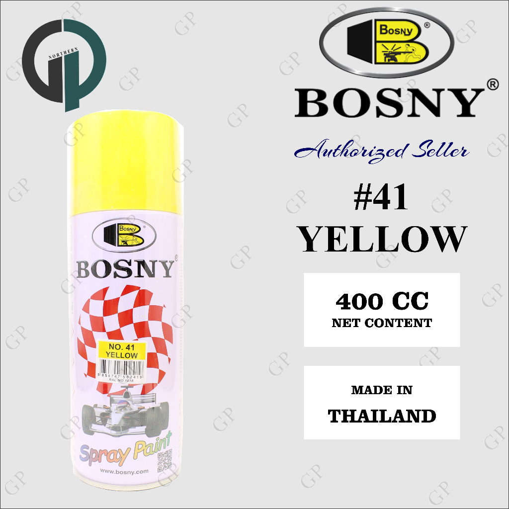 BOSNY SPRAY PAINT NO.41 YELLOW 400ml ( Made in Thailand ) - GPNorthern ...