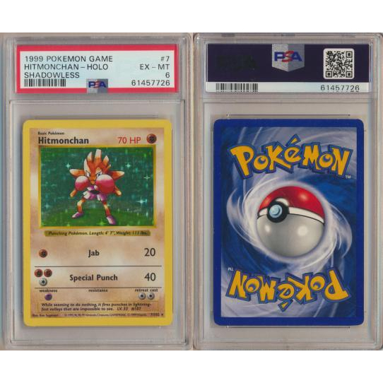 PSA - Hitmonchan - 7/102 - PSA 6 EX-MT - Holo (Shadowless) PSA Graded ...