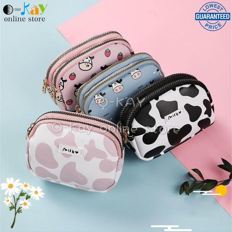 O-KAY Wallet Portable Double Pocket Zipper Card Bag | Shopee Philippines