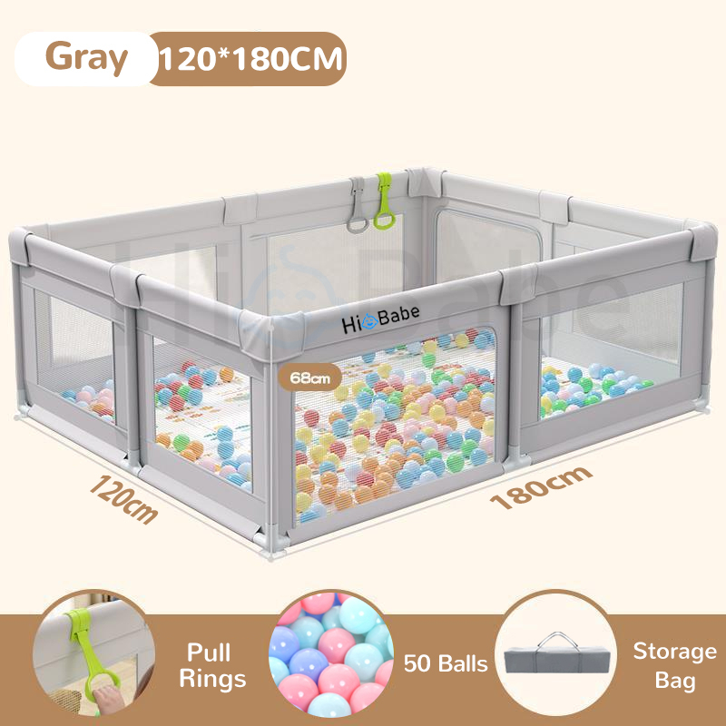HiBabe Playpen For Baby Indoor Breathable Mesh Foldable Playground Kids ...