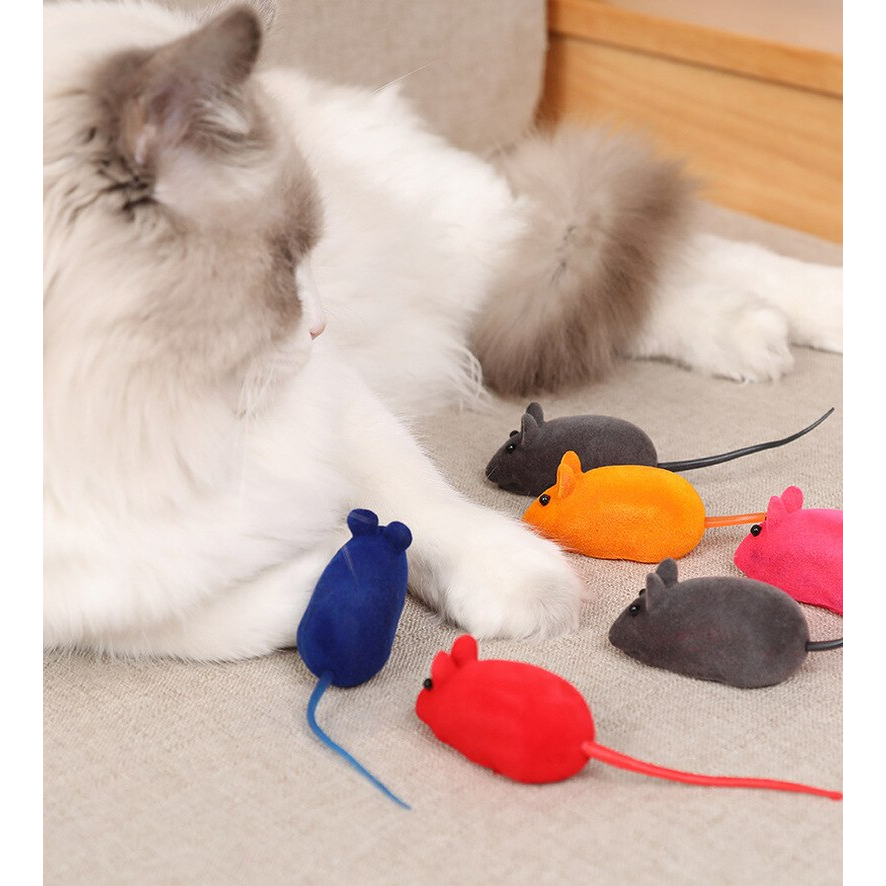 1-6pack 6cm 4pcs/pack Cats and dogs playing interactive mouse toy ...