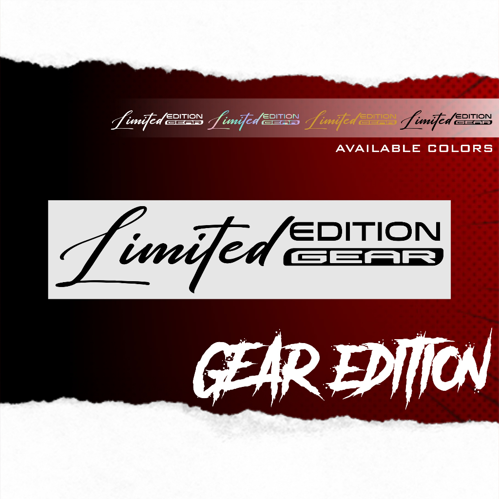 LIMITED EDITION GEAR decal cutout sticker for car/motorcycle and helmet ...