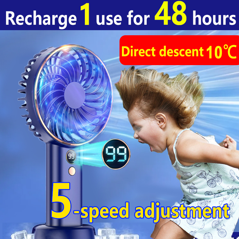 USB Rechargable Handheld Fan 10000mah Portable Mini Fan Desktop Fan ...