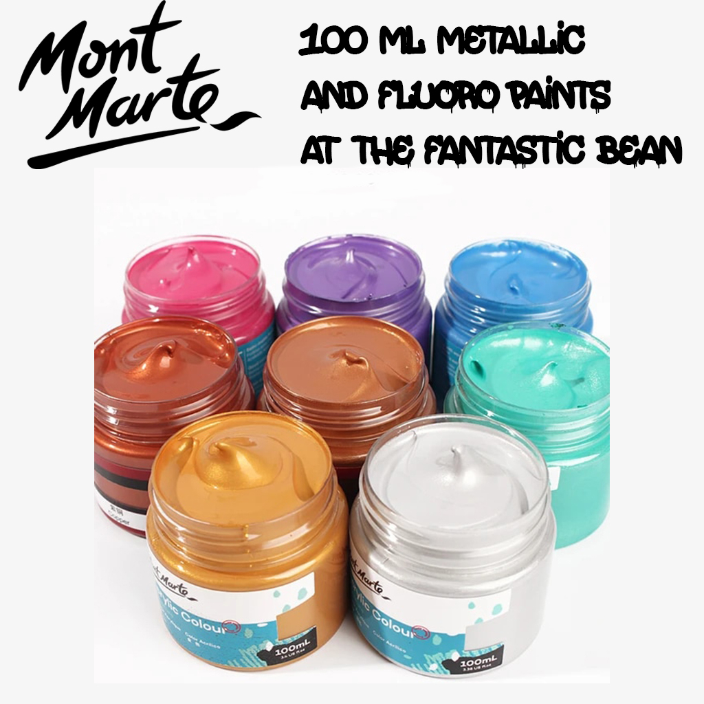 [100ml] Mont Marte Acrylic Paint - Metallic / Fluoro Colors | Shopee ...