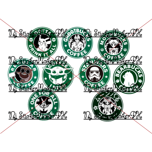 STARBUCKS LOGO COFFEE CHARACTERS EDITION STICKER VINYL SET PART 2 ...