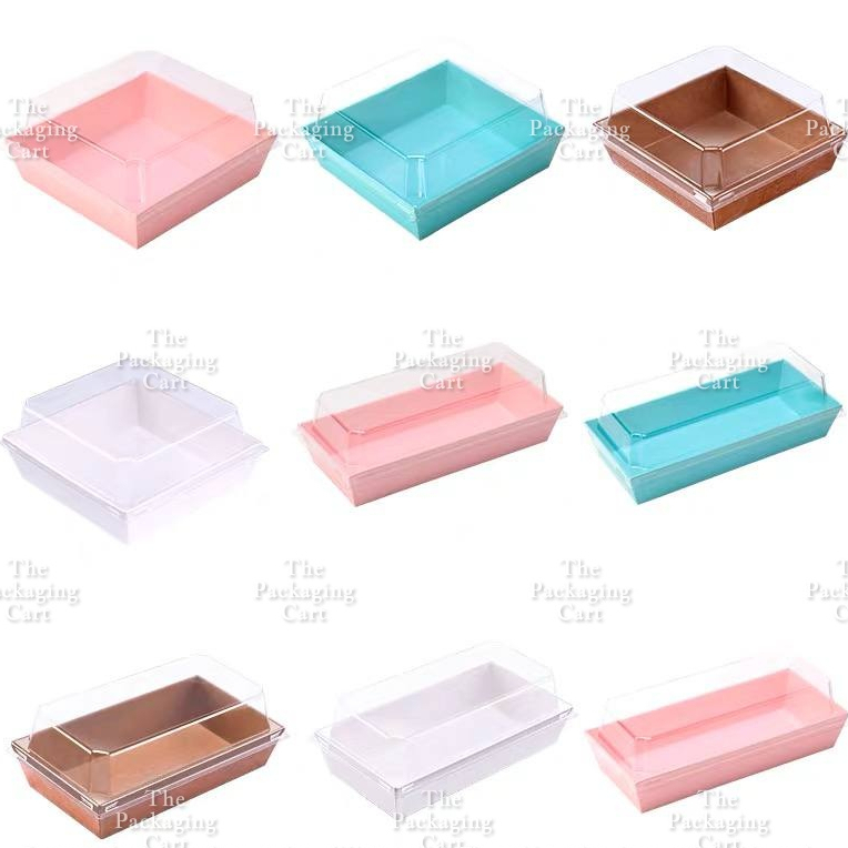 10pcs Disposable Dessert Square Rectangle Kraft Packaging Box Take Out ...