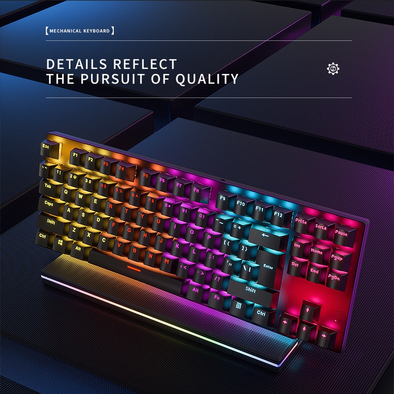 RGB AG87 Hotswappable Mechanical Keyboard Red Brown Switch RGB 87 Keys ...