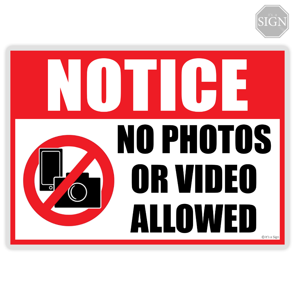No Photos or Videos Allowed - Laminated Signage - A4 Size | Shopee ...