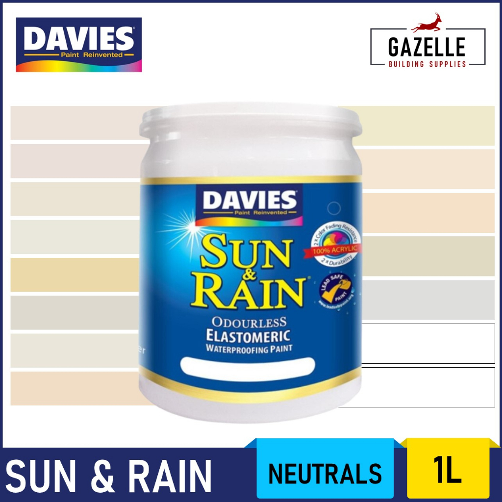 Davies Sun & Rain Acrylic Elastomeric Paint - Neutrals 1L | Shopee ...