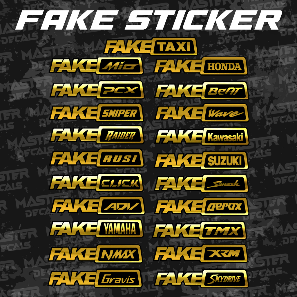 FAKE STICKER, FAKE TAXI Sticker Gold or Hologram Cut Out | Shopee ...