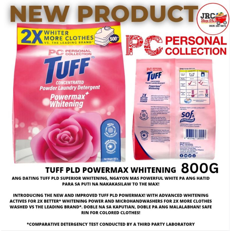 PERSONAL COLLECTION NEW TUFF PLD 800G POWERMAX WHITENING DETERGENT ...