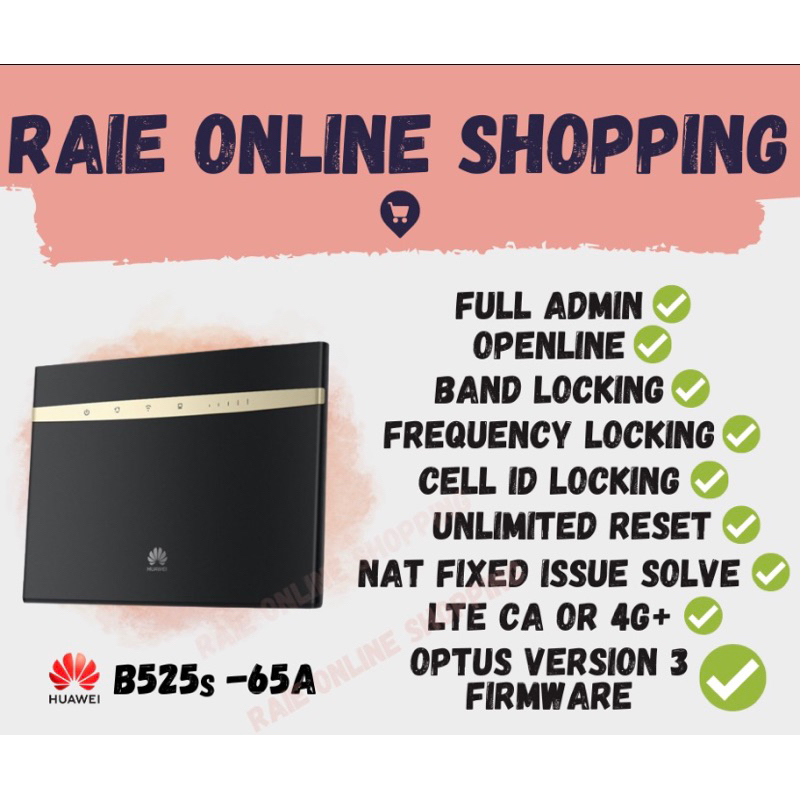 Huawei B525s - 65a (BLACK MAMBA) 4G+ LTE CAT6 BROADBAND WIFI MODEM ROUTER | Shopee Philippines