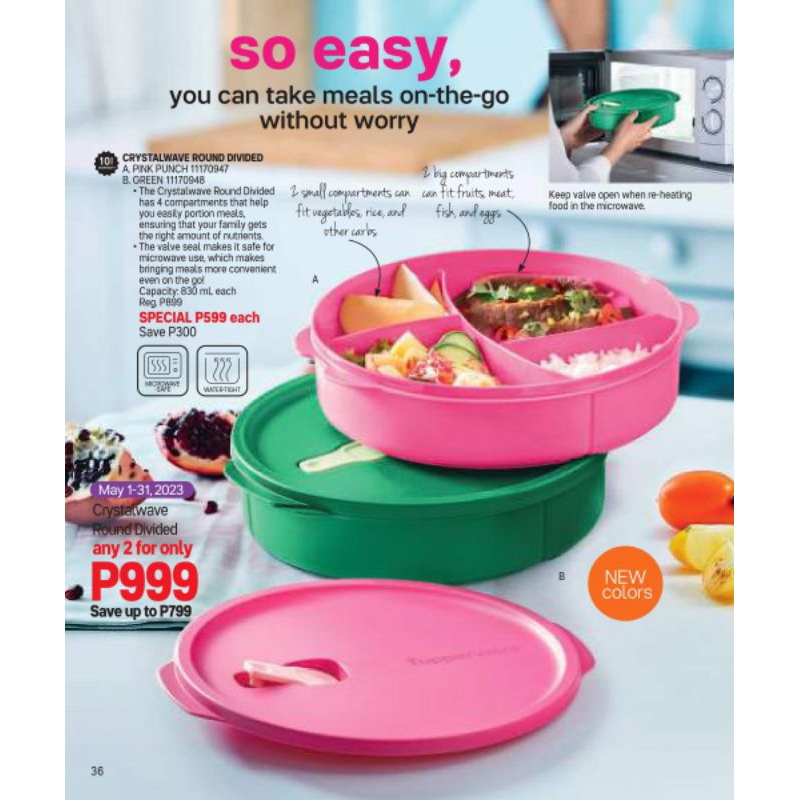 Tupperware Crystalwave round Divided | Shopee Philippines