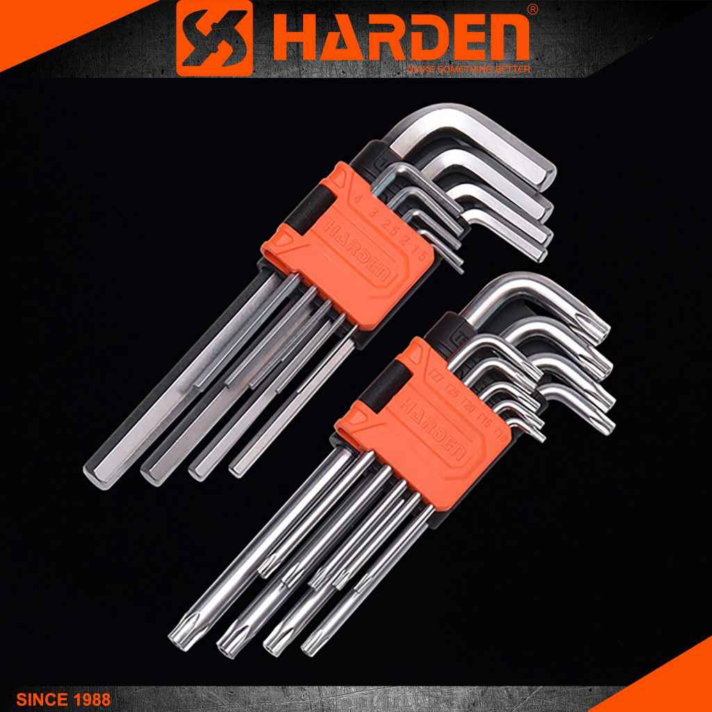 Harden 540618 18 Pcs Long Hex & Torx Key Wrench Set Allen Wrench Set L ...