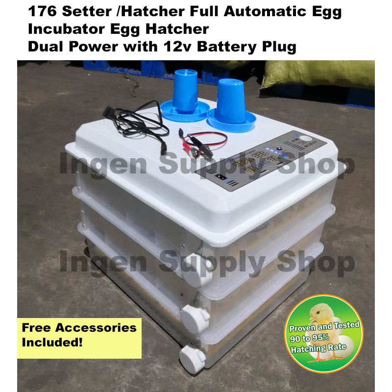 176 Egg Incubator Full Auto LED with 12v Battery Plug Full Automatic ...
