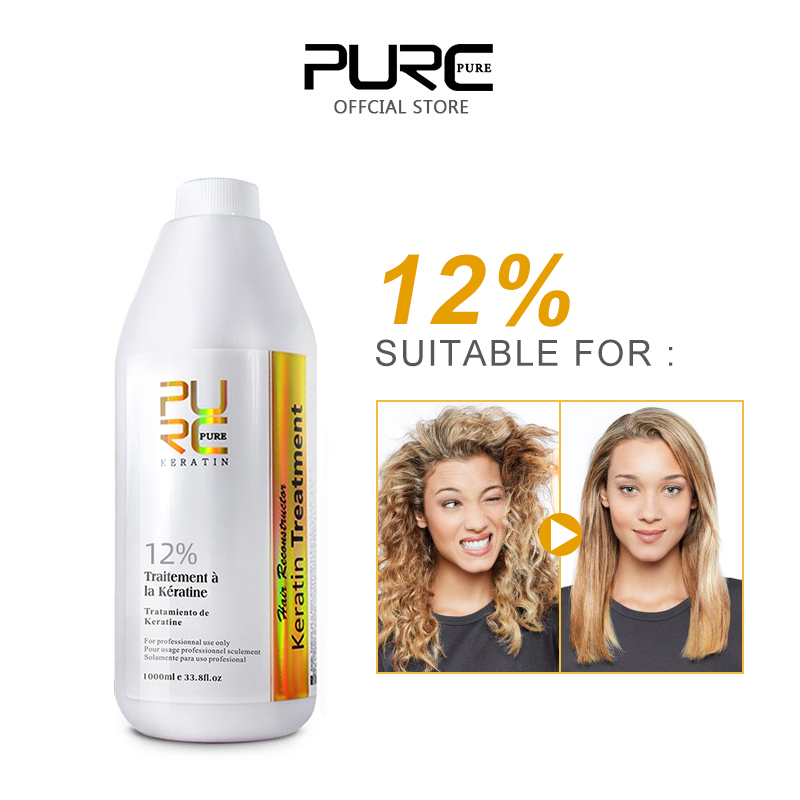 PURC Brazilian Keratin Treatment Smooth Repair Straight Hair Advanced Salon Hair Care 1000ml ...