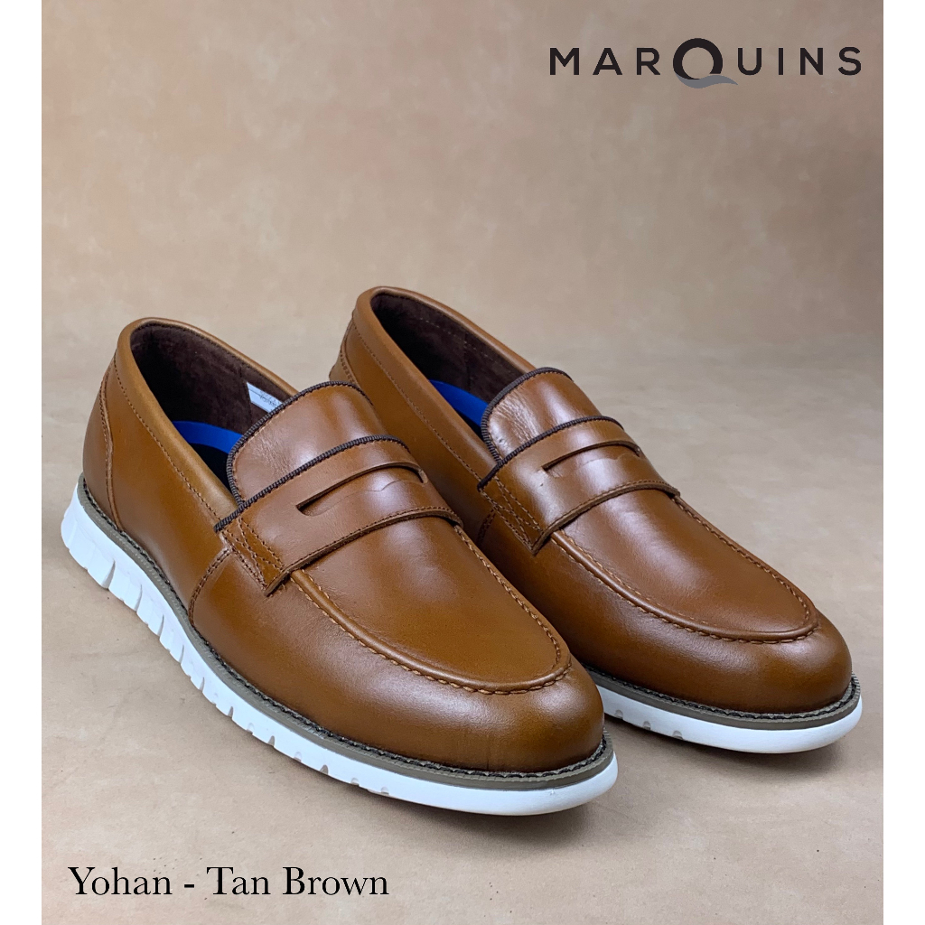 Marquins Genuine Leather Loafers Shoes for MEN - Yohan | Shopee Philippines