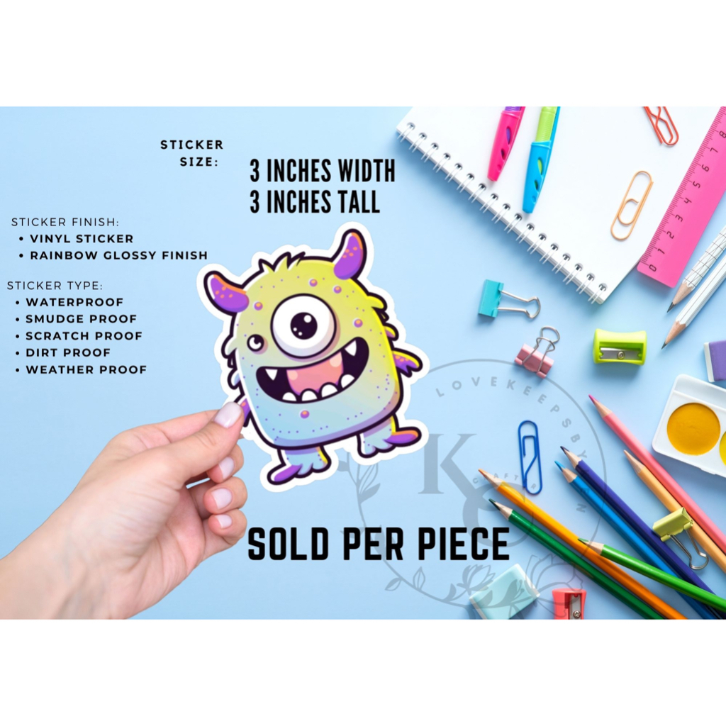 Little Monster, Cute Monster Stickers, Cute and Colorful Creatures ...