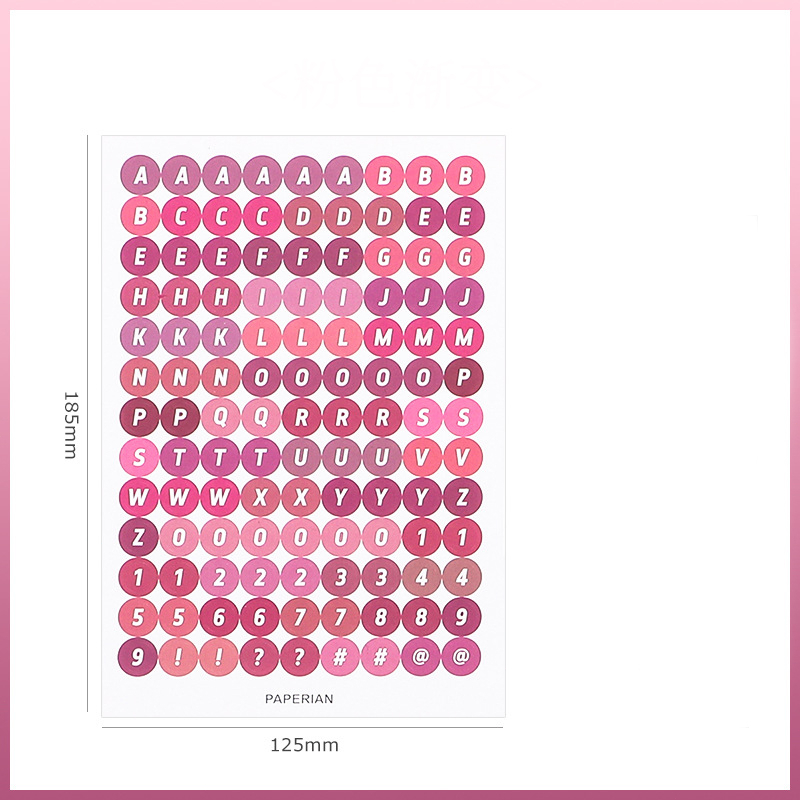 Color Alphanumeric Labels Circular Sticker 1Sheet Diary Scrapbooking ...